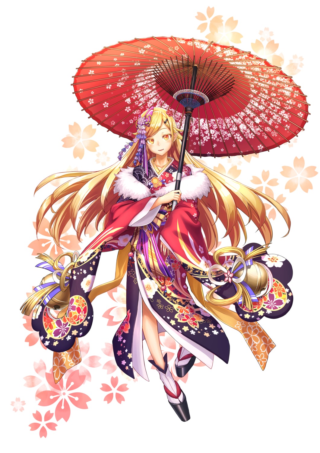 shiro ringo bakemonogatari monogatari (series) oshino shinobu kimono umbrella | #427073 | yande.re